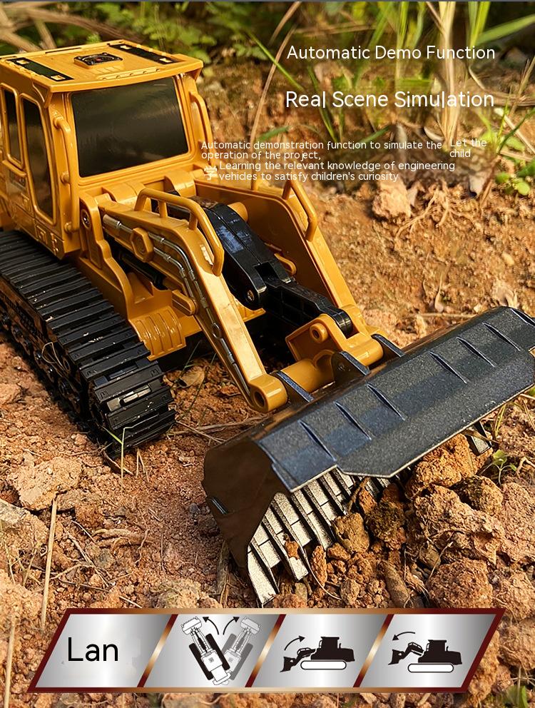 Remote Control Alloy Bulldozer Simulation RC 6 channel Construction ...