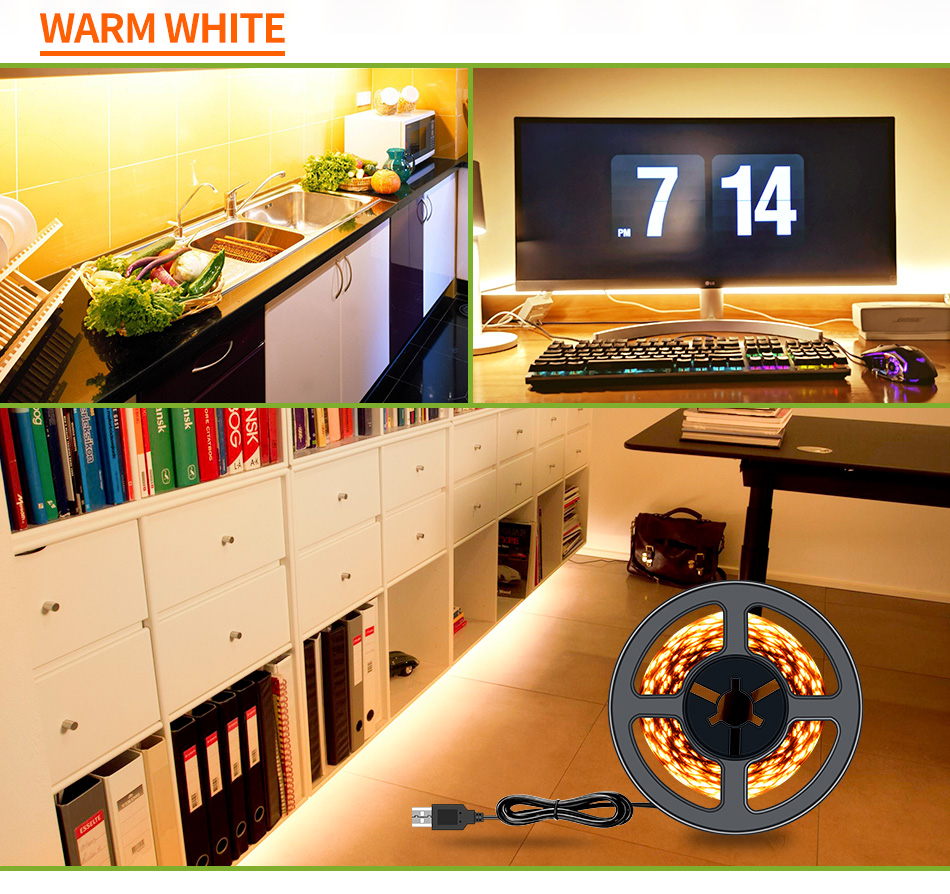 5V USB Led Strip Light 50CM 1M 2M 3M 5M LED Light Strip usb specialty Lighting for Desk Decor ...
