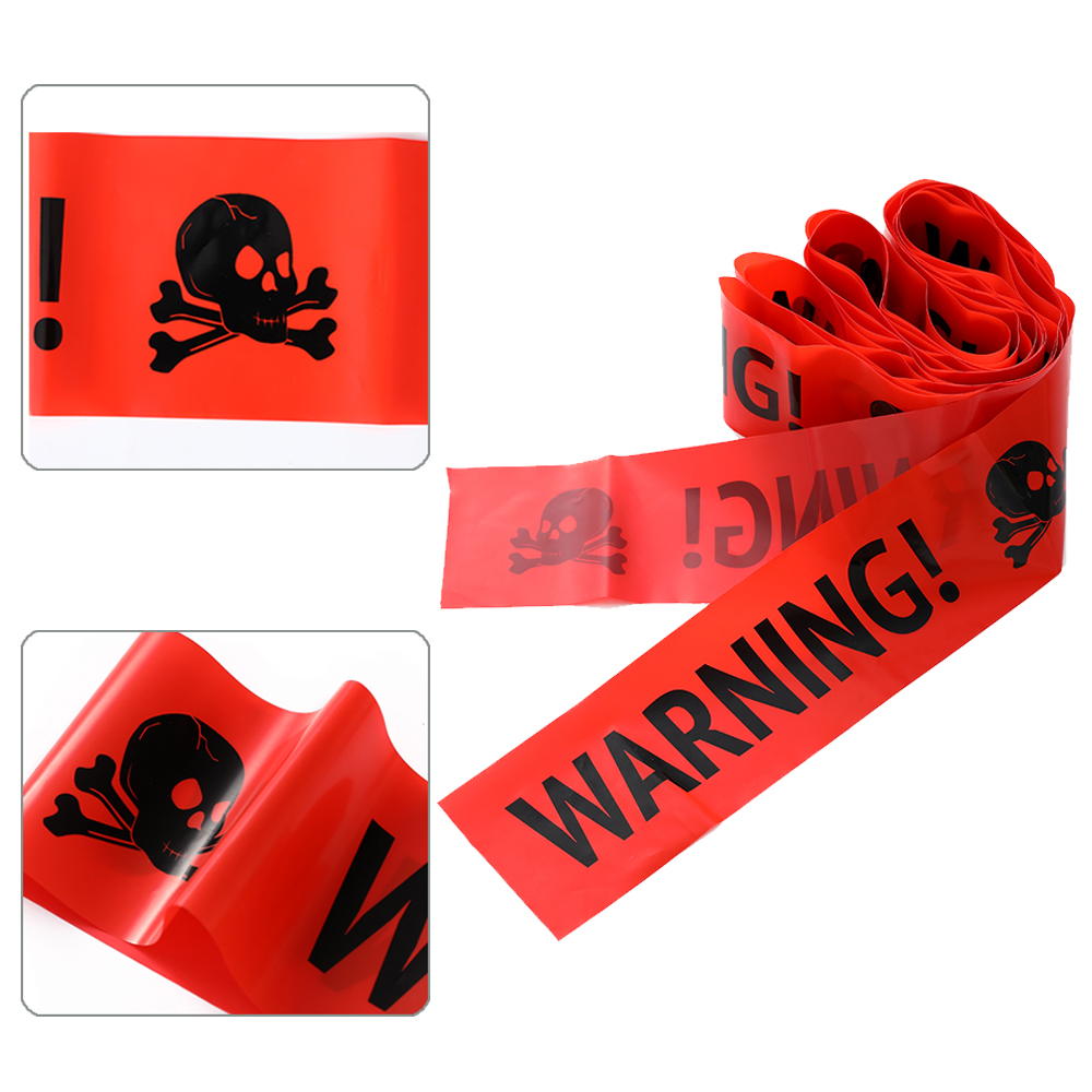2pcs/set Halloween Warning Tape Signs Halloween Props Danger Warning ...