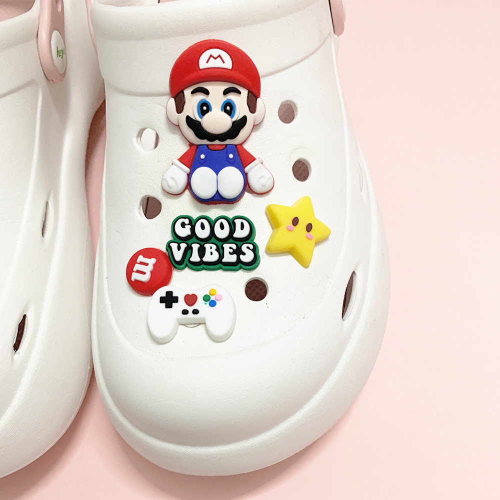 17pcs super mario jibbitz cartoon set croc shoe accessories | Shopee ...