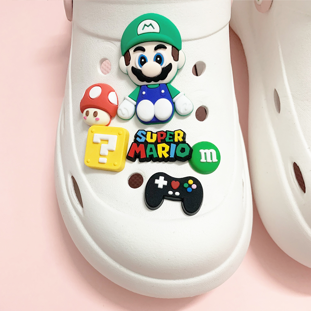 17pcs super mario jibbitz cartoon set croc shoe accessories | Shopee ...