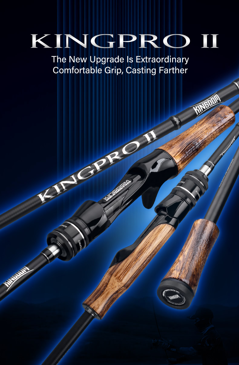 Kingdom KINGPRO II Fishing Rod 2 Section Spinning and Casting 24T ...