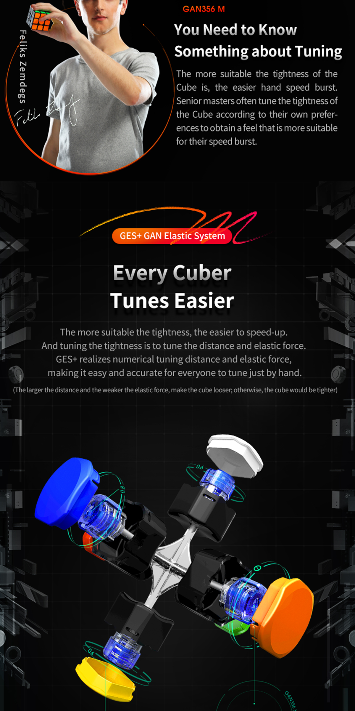 GAN 356 M 3x3 Magnetic Speed Cube GAN356ME Magic Cube Kids Puzzle ...