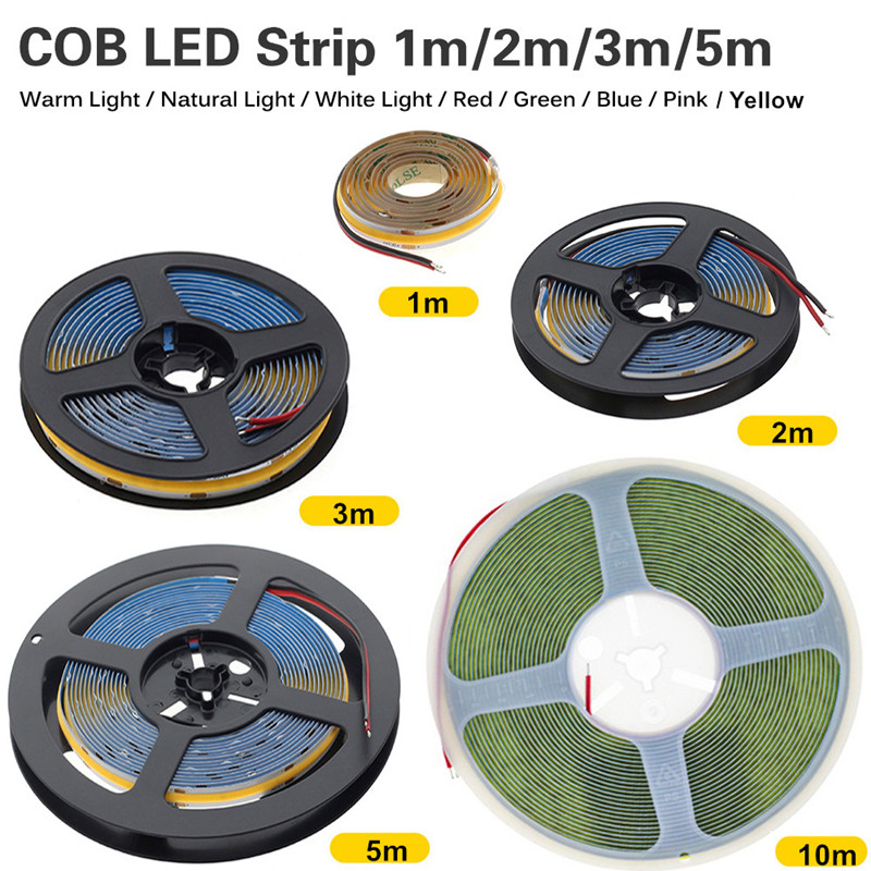COB LED Strip DC12V or DC24V 320 LEDs/m 10m/9m / 8m /7m/ 6m / 5m / 4m / 3m /2m/ 1m Flexible LED ...