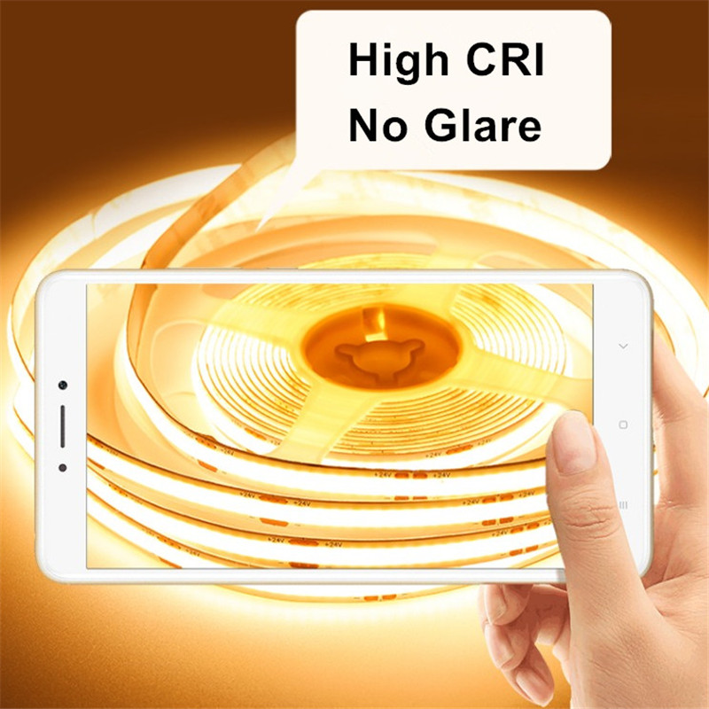 COB LED Strip DC12V or DC24V 320 LEDs/m 10m/9m / 8m /7m/ 6m / 5m / 4m / 3m /2m/ 1m Flexible LED ...