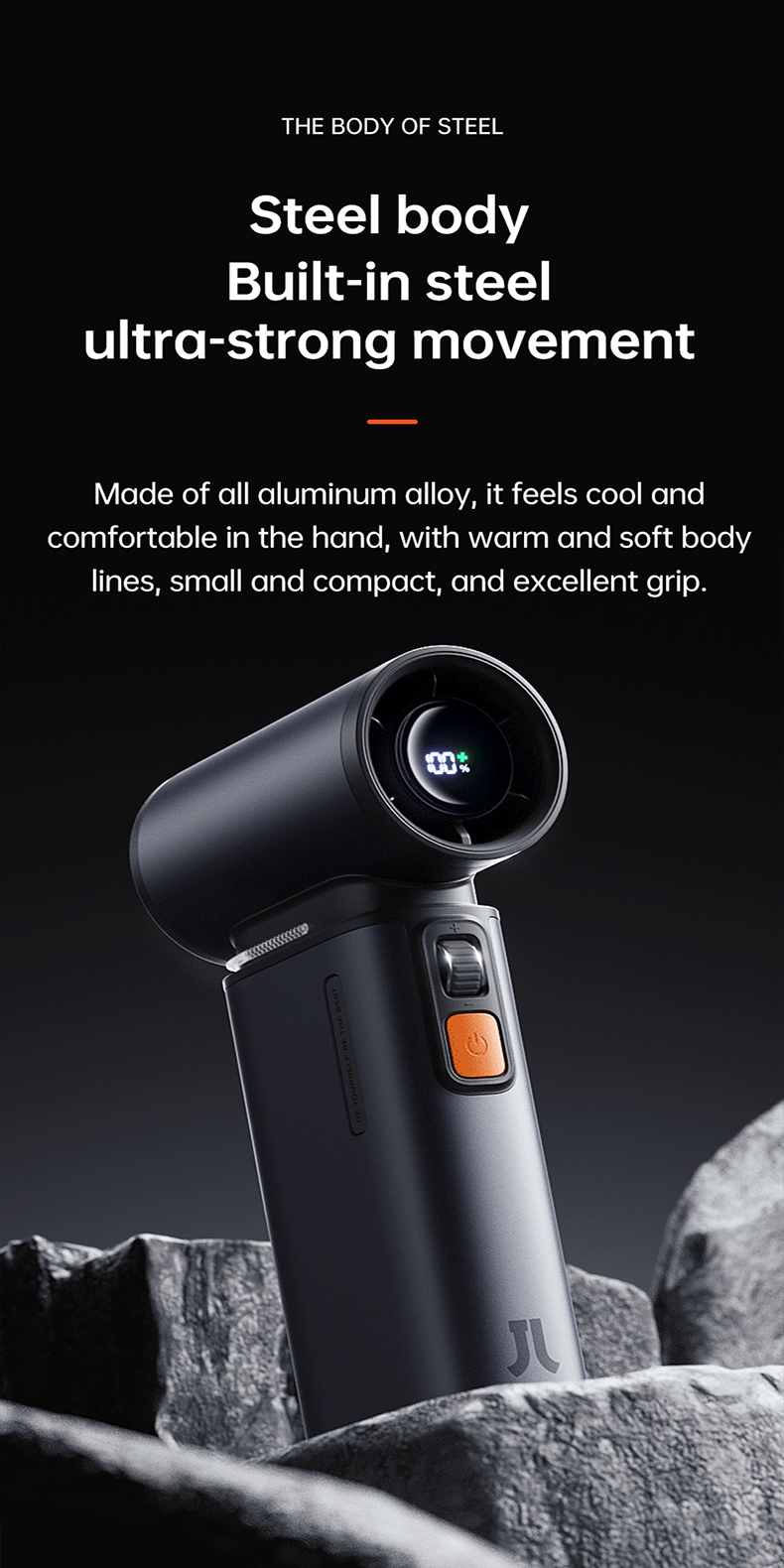 JisuLife Handheld Fan Ultra 1 Jet Fan 9000 mAh 100 Speed LED Display ...