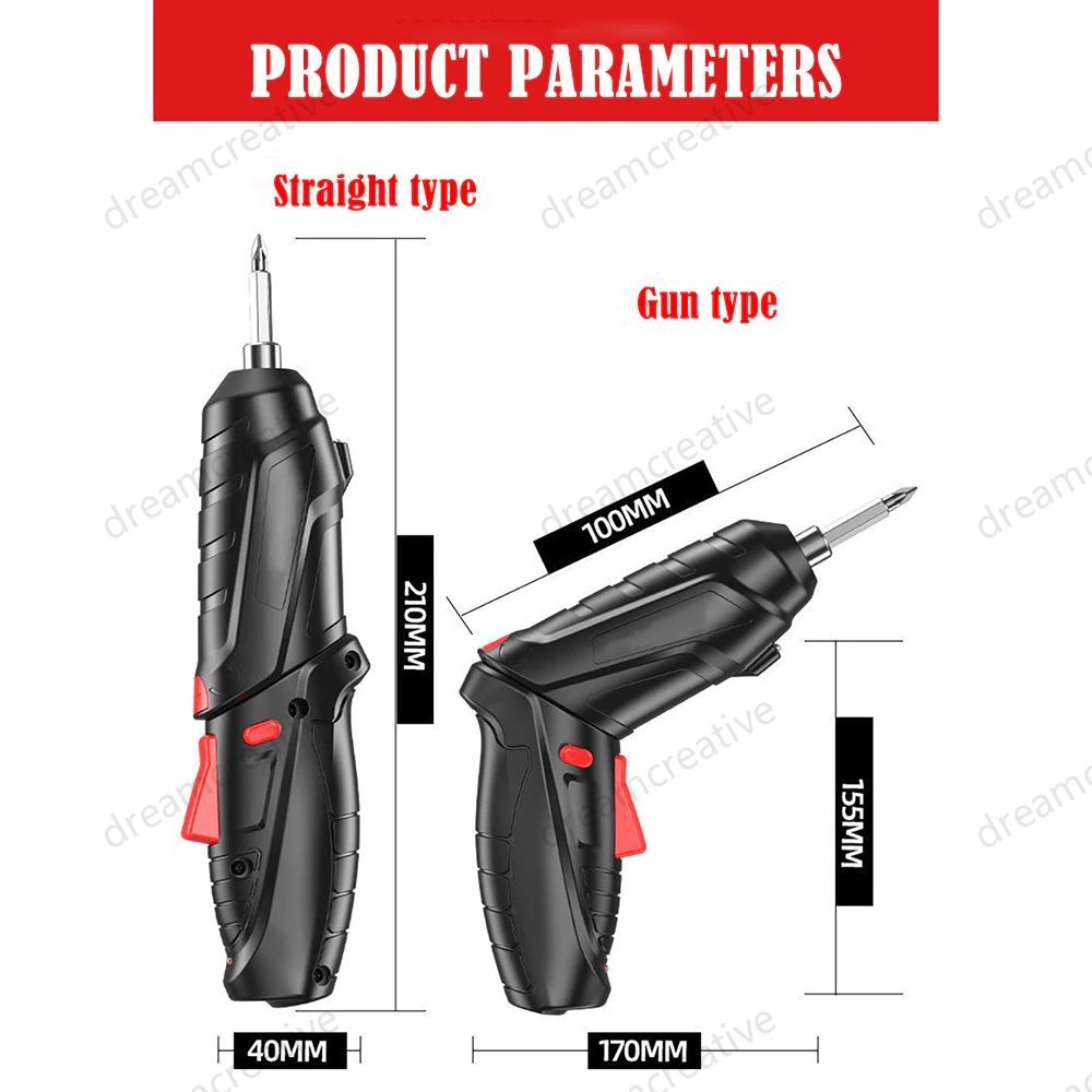 47Pcs/set 3.6V Electric Cordless Screwdriver set Cordless Electric ...