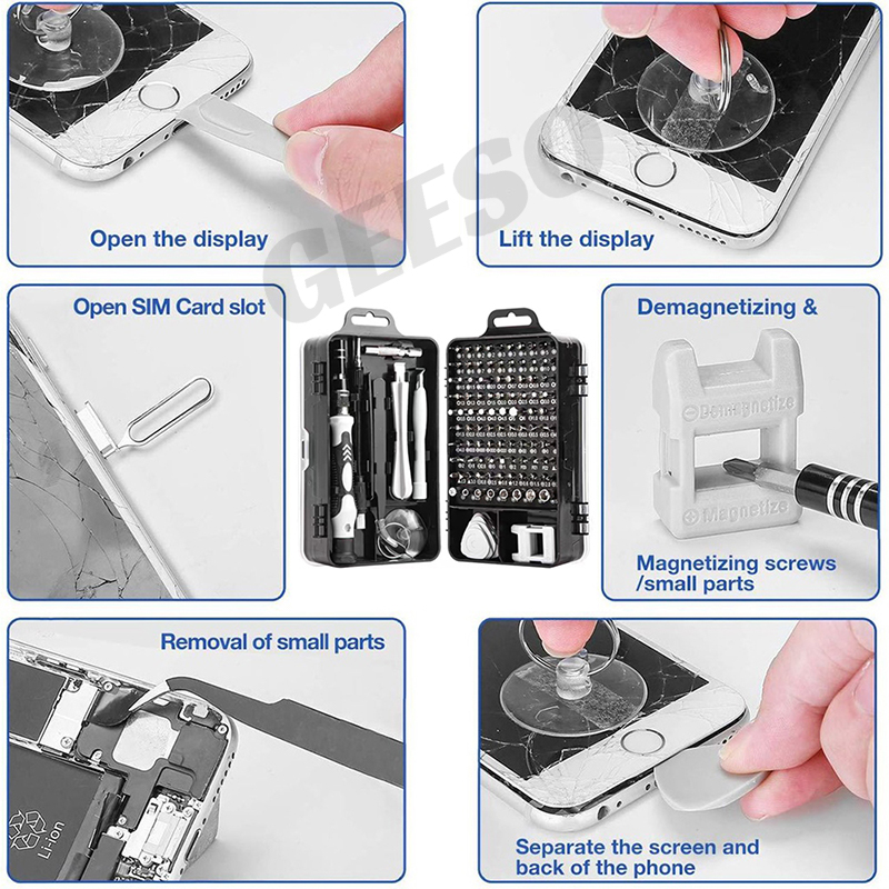GEESO 115 in 1 Screwdriver Set Mini Magnetic DIY Repair Tool Kit ...