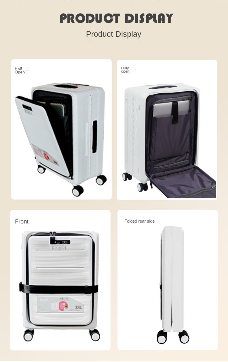 Bubule Collapsible Luggage Front Open Tsa Lock Luggage 20 inch ...