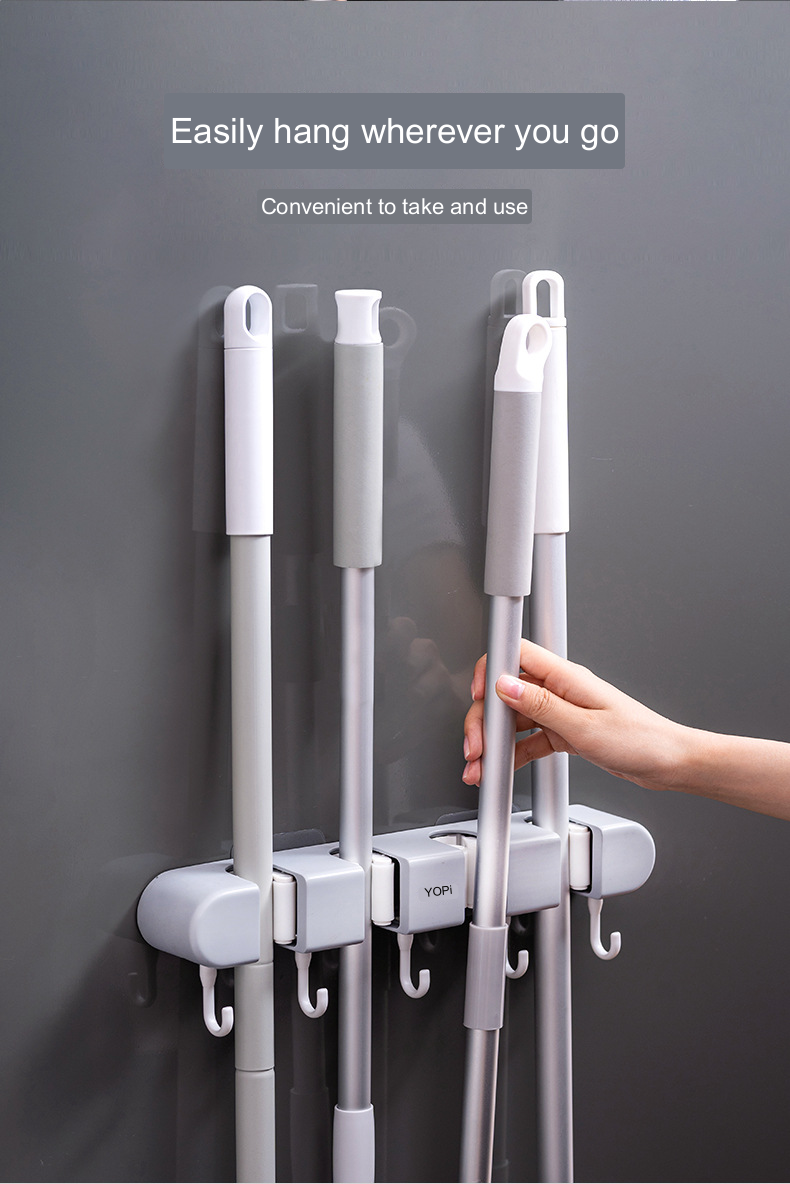 Multifunctional mop storage hook kitchen and bathroom finishing ...