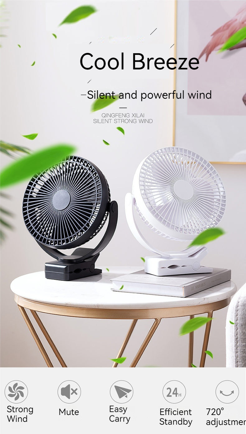 10000 mAh Portable Fan Strong Wind Usb Fan,8-inch Rechargeable Desk Fan ...