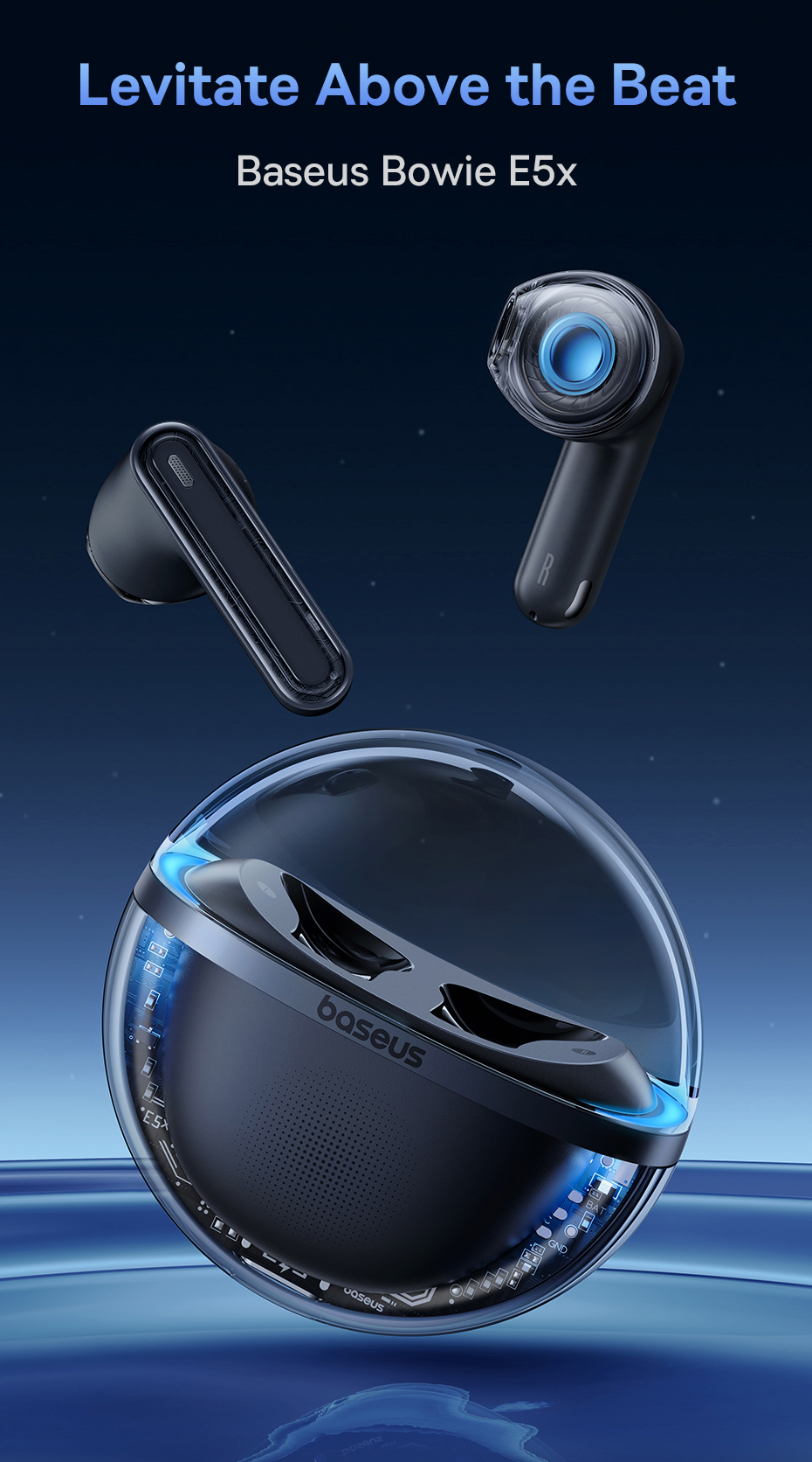 Baseus Bowie E5x True Wireless Earphones with RGB Bluetooth 5.3 Earbuds HIFI Wireless Headphones ...