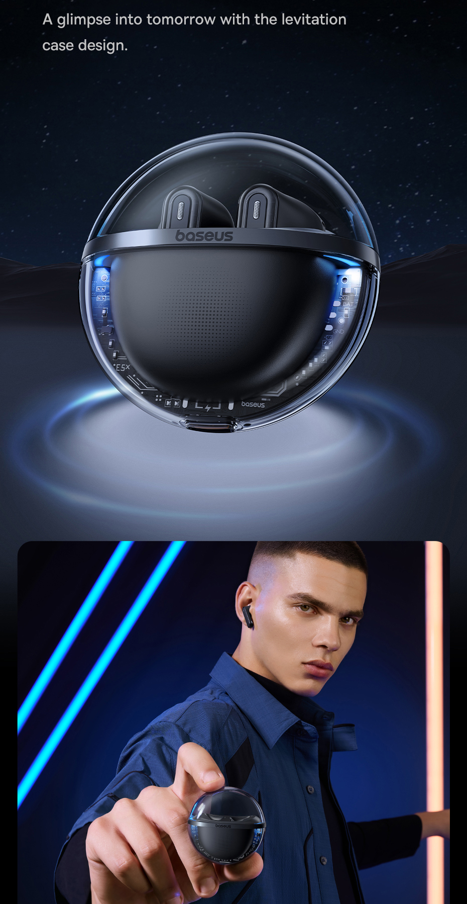 Baseus Bowie E5x True Wireless Earphones with RGB Bluetooth 5.3 Earbuds ...
