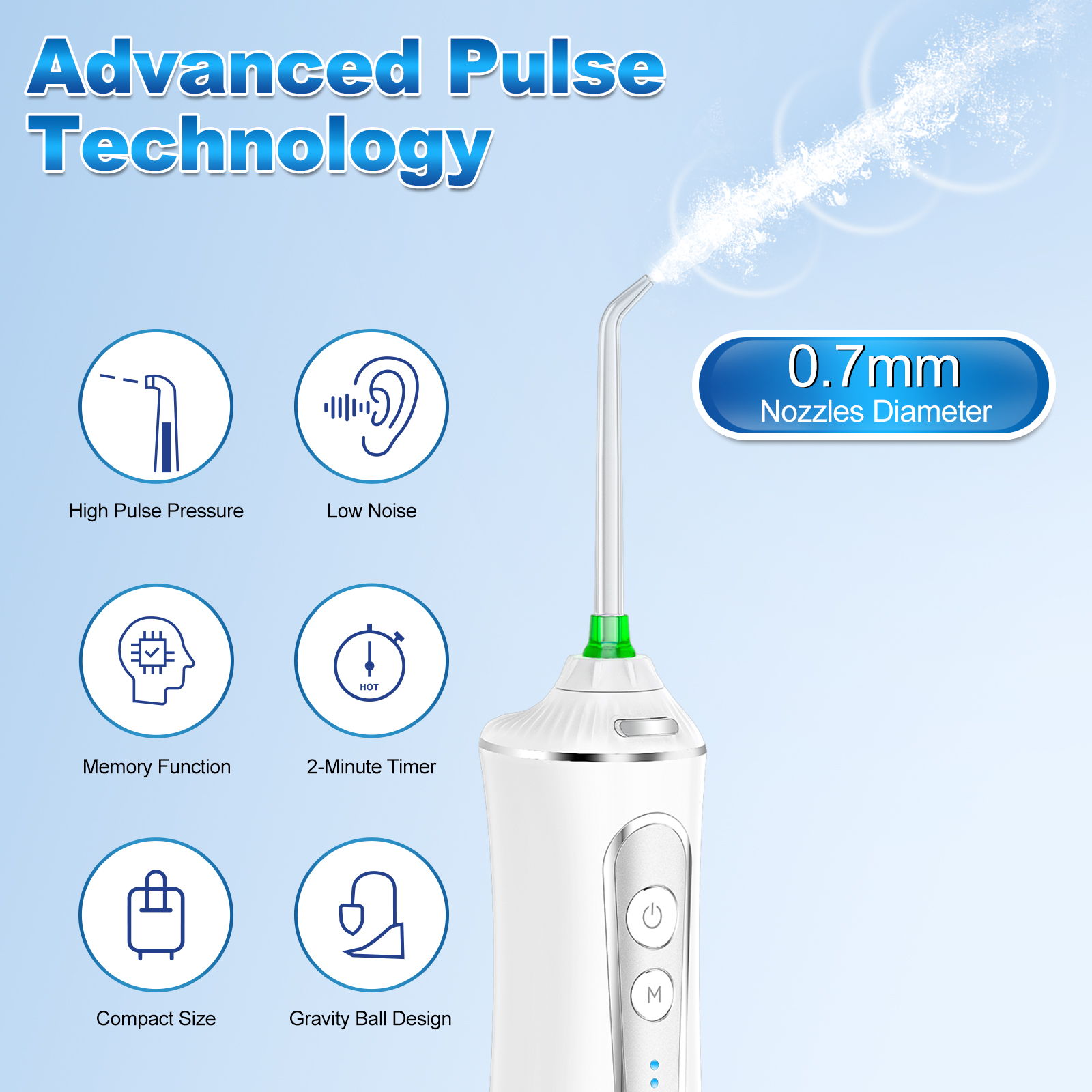 H2ofloss Water Flosser for Teeth Cordless, IPX7 Waterproof Oral ...