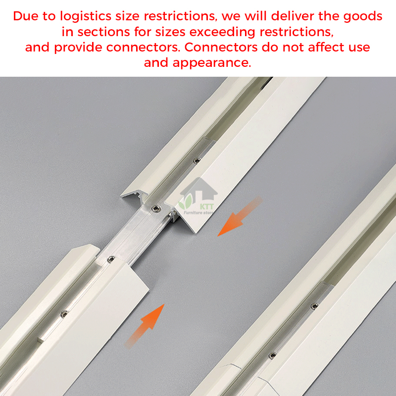 Mute sliding rail V track no punch curtain track top mounted aluminium ...