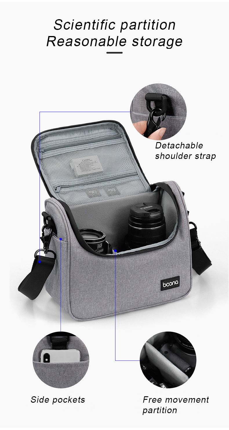SLR camera bag Oxford cloth waterproof and wear-resistant partitioned ...