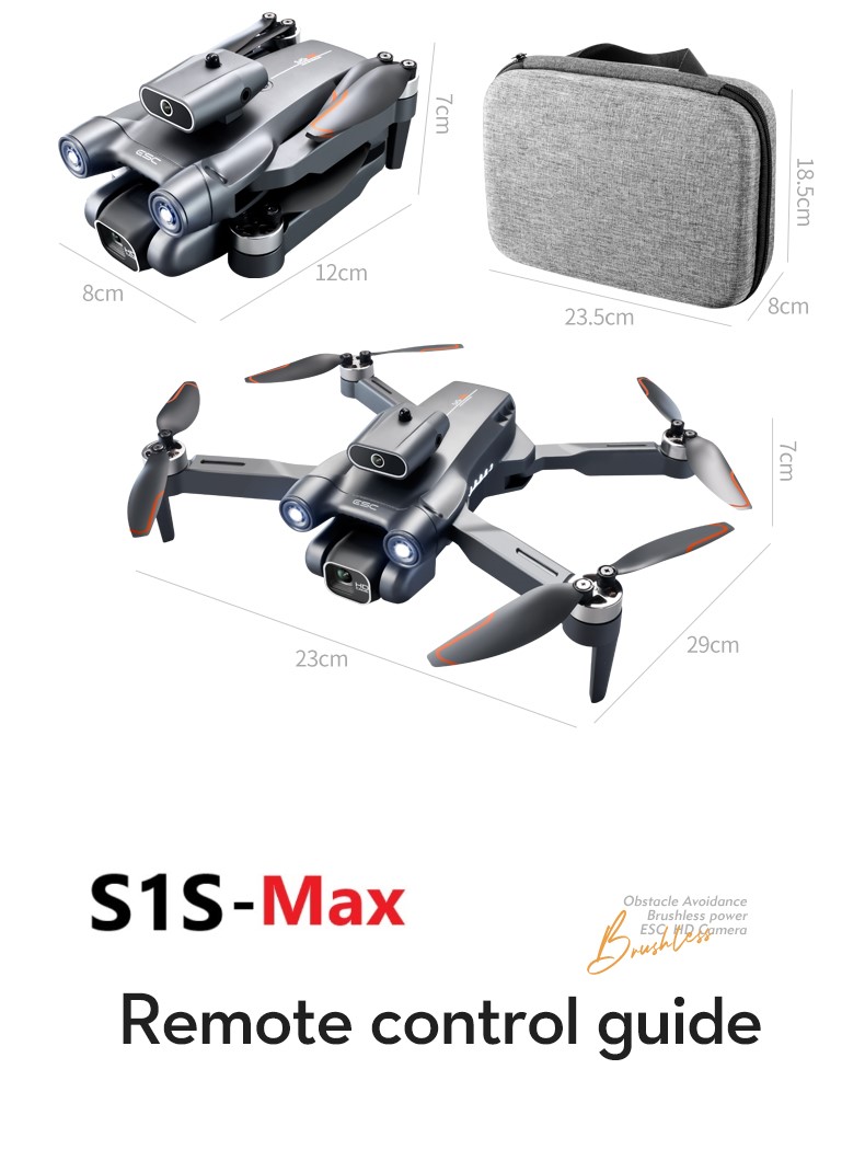 Upgraded S1S Max Drone 8K Camera With Professional Brushless Motor And Obstacle Avoidance Sensor ...