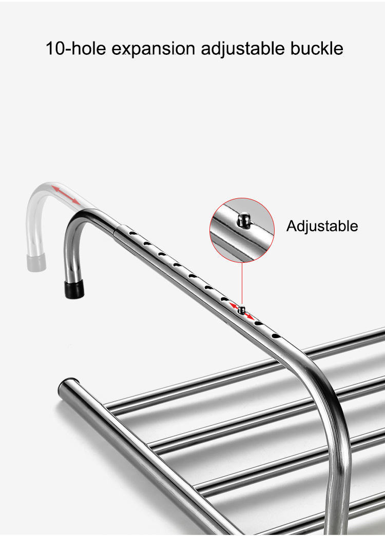 【SG Seller】Stainless Steel Outdoor Clothes Drying Rack Foldable Balcony ...