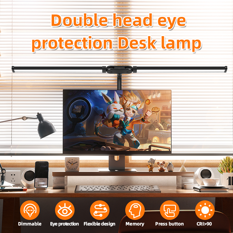 LED Table Lamp Clamp Desk Lamp Metal Wire Reading Lamp 24w 3 color ...