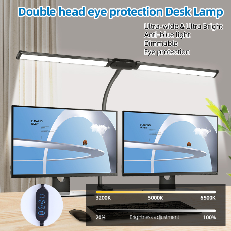 LED Table Lamp Clamp Desk Lamp Metal Wire Reading Lamp 24w 3 color ...