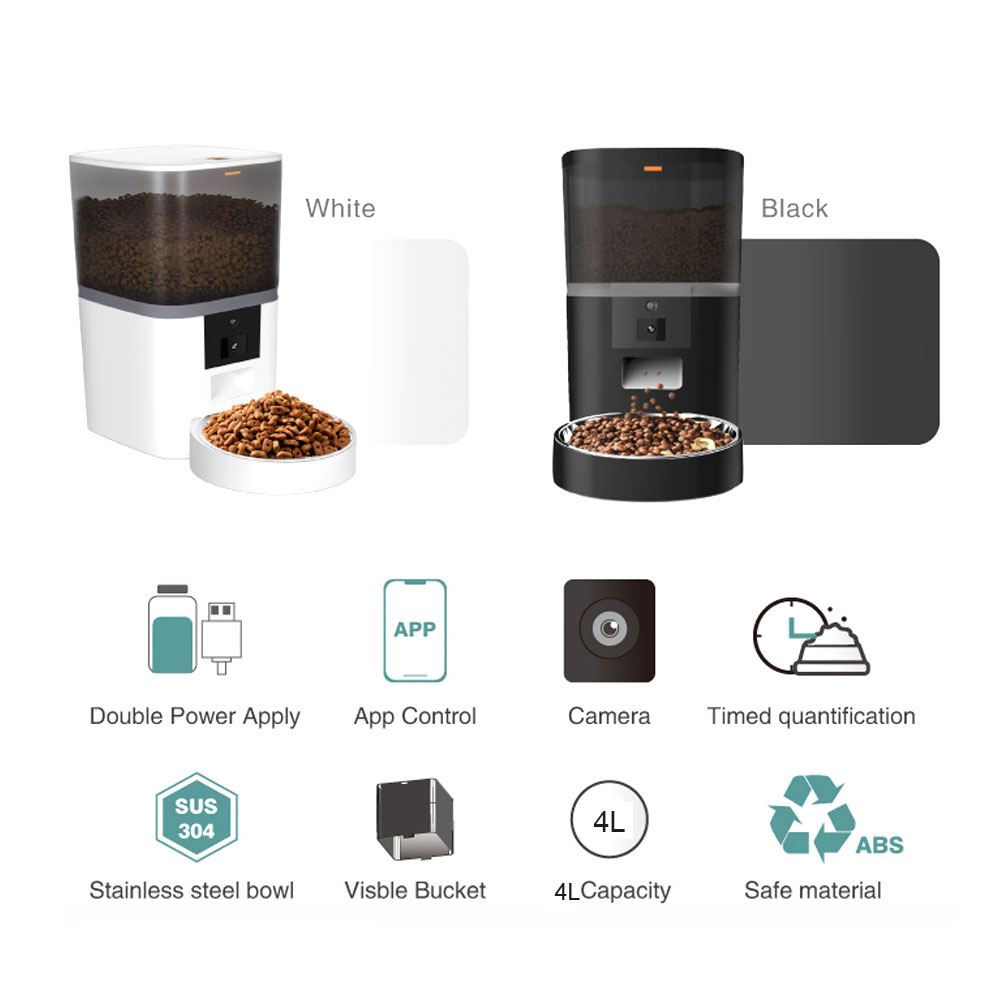 4L Large Capacity Automatic Cat Feeder Smart Pet Feeder For Cats Dogs ...