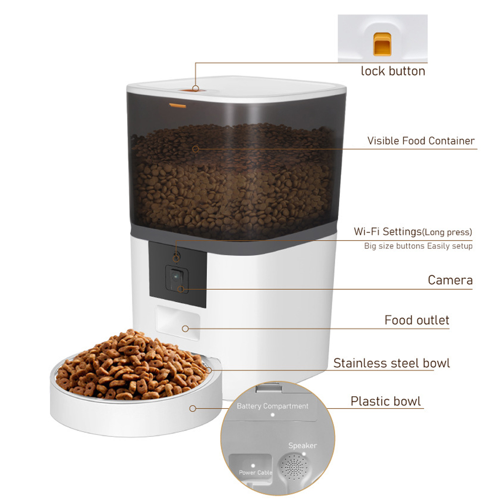 4L Large Capacity Automatic Cat Feeder Smart Pet Feeder For Cats Dogs ...