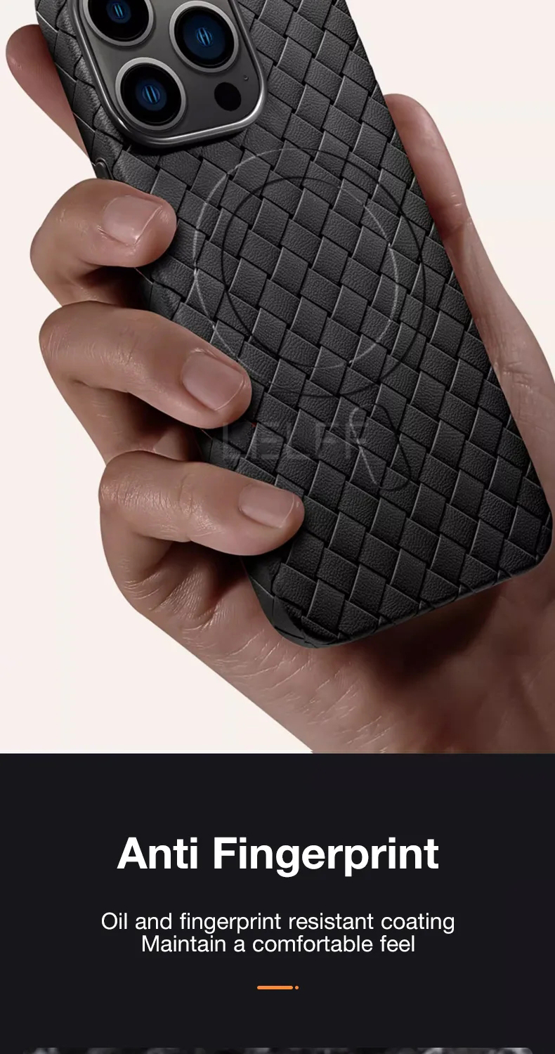 Magnetic Woven Phone Case For iPhone 16 pro max 15 14 plus 13 12 Soft ...