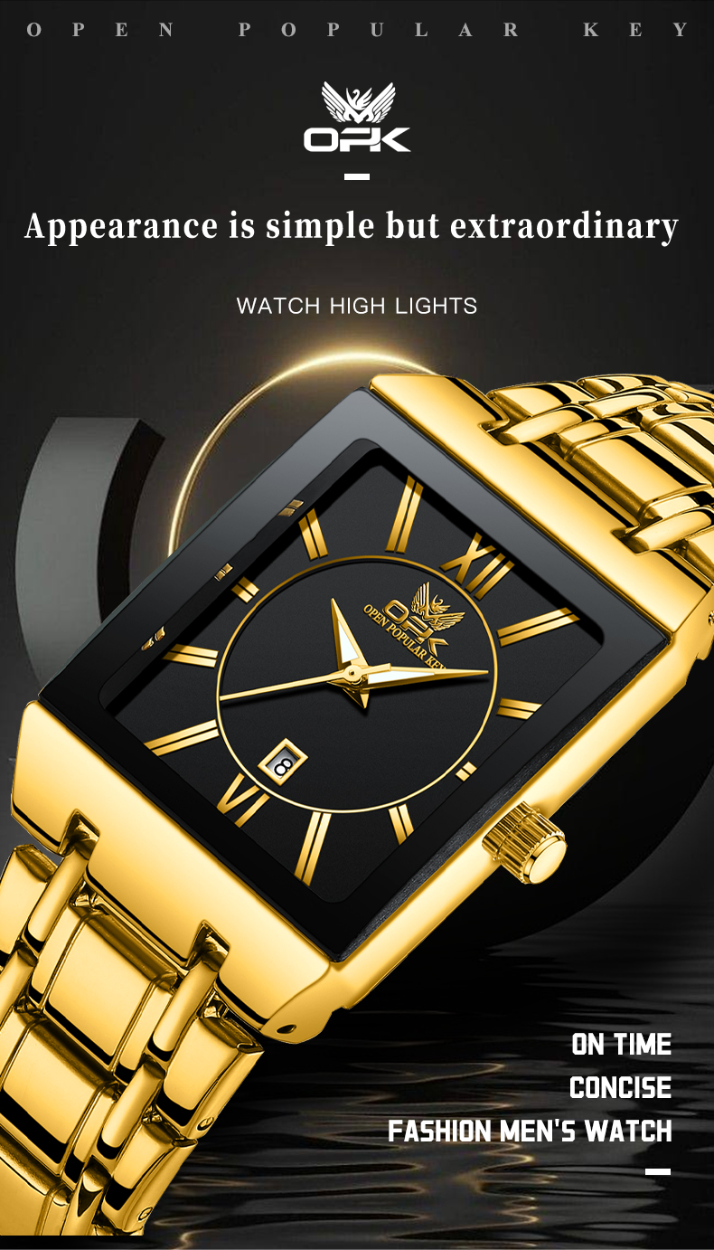 OPK Watch For Men Waterproof Original Stainless Steel Luminous Calendar ...