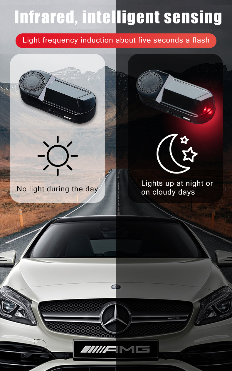 Car solar anti-theft car simulation immobilizer alarm LED warning ...