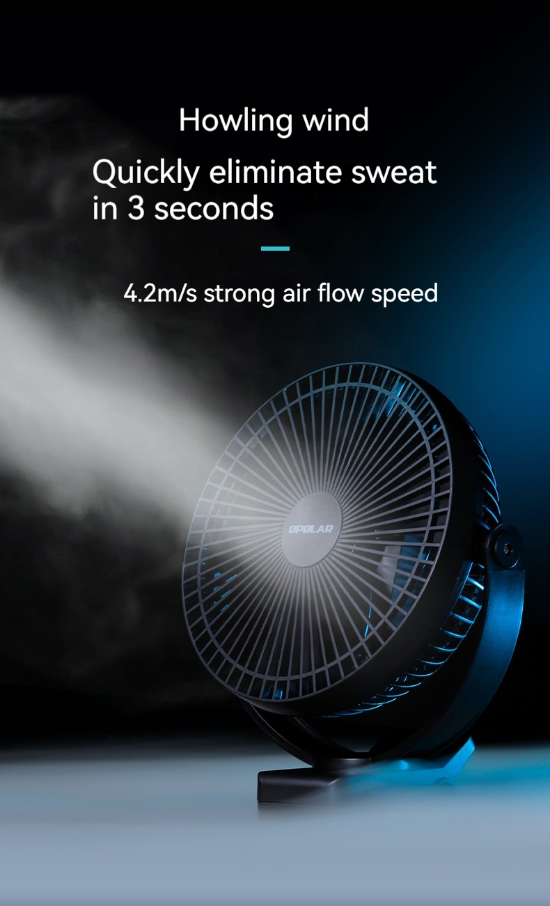 OPOLAR 10000mAH 8-Inch Portable Fan Strong Wind Usb Fan,8-inch ...