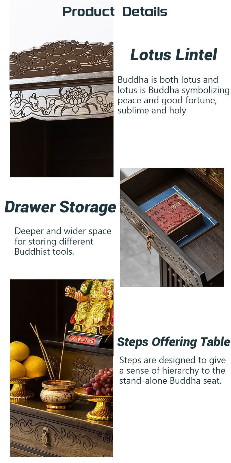 Buddha altar standing cabinet Buddha offering table altar deity ...