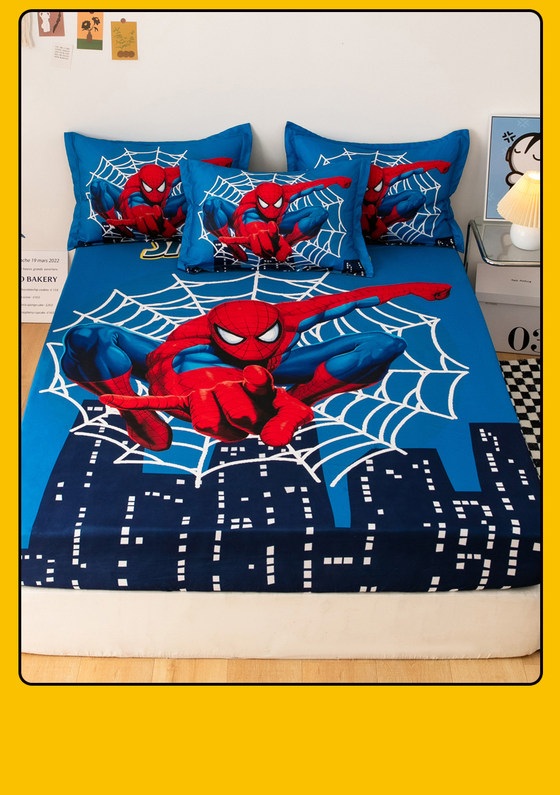 Dansunreve Kids Cartoon Spiderman Bedsheet Ultraman Fitted Sheet Spider ...