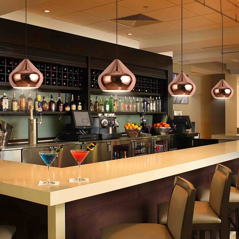Bar Counter Light Nordic Pendant Light Rose Gold Shade Vintage Design ...