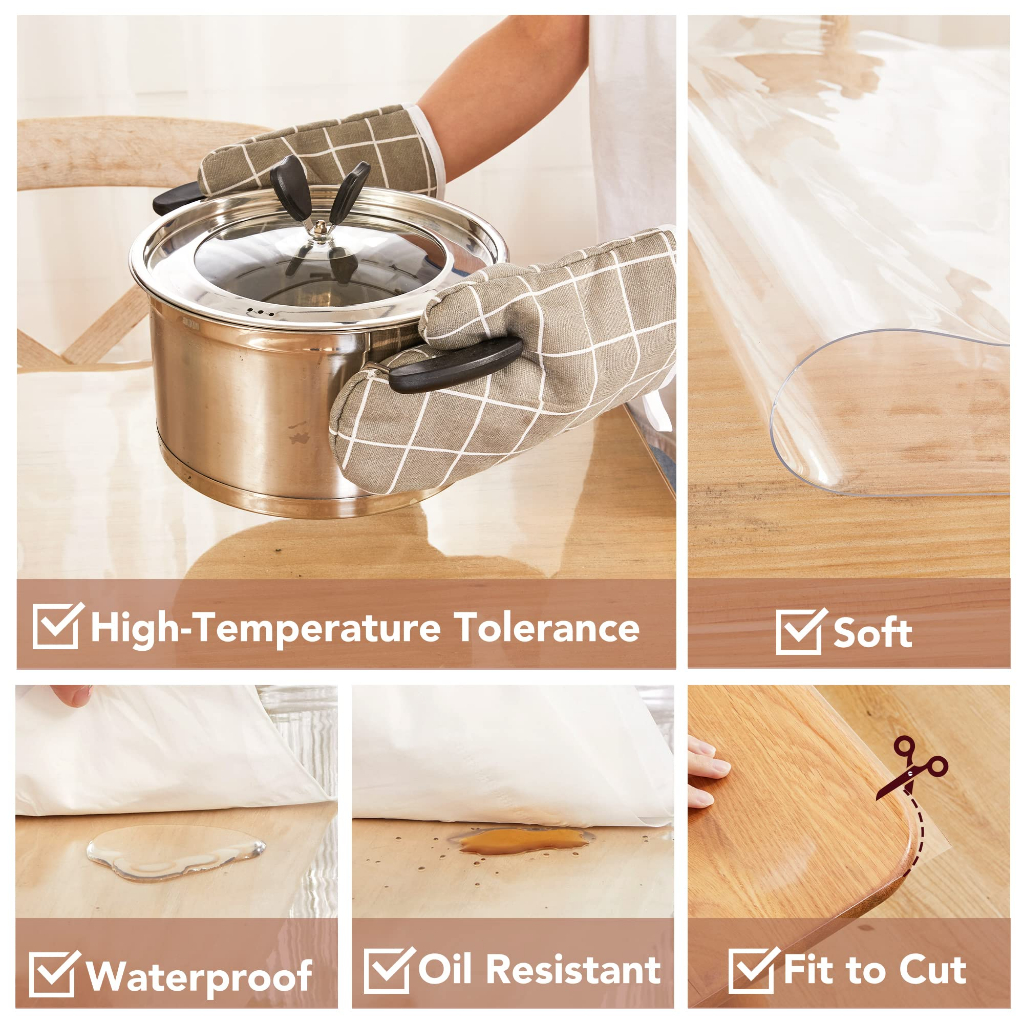 (PPya) Custom size Plastic Transparent Table Cover - 2mm thickness ...