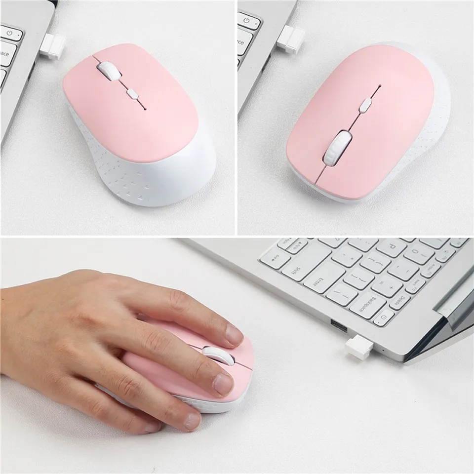Type C Wireless Mouse Rechargeable Silent Click Ergonomic Mouse 3 DPI ...