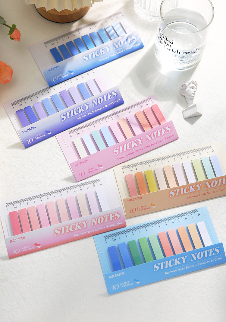 Mr. Paper 200 Sheets/Bag Index Sticker Simple Memo & Sticky Notes ...