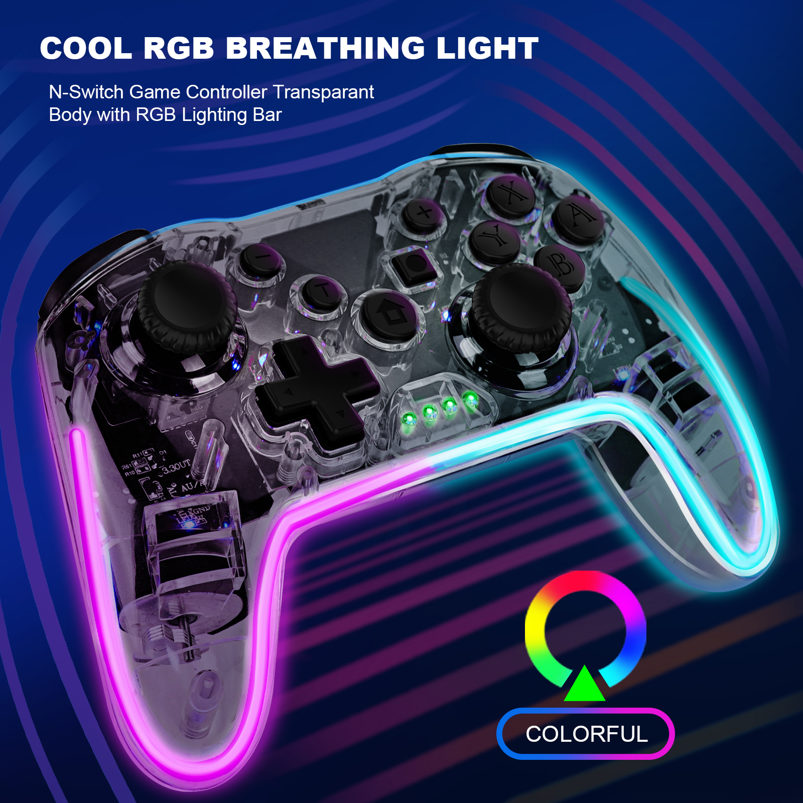 NS015 Wireless Game Controller Bluetooth Controller with 6-Axis Dual ...