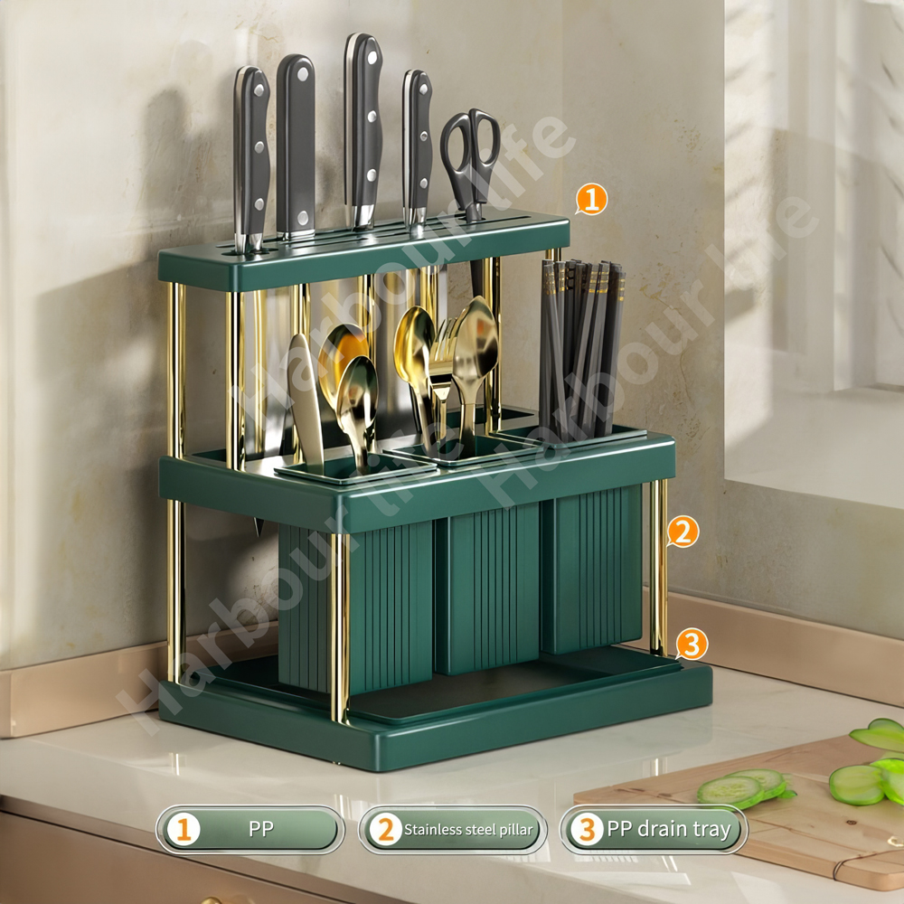 Harbour Life Kitchen Rack Cutlery Chopstick Drainer Holder Rak Pisau ...