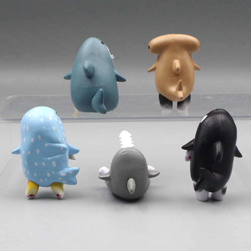 5Pcs/Set 4-6cm Cartoon Anime Mofusand Shark Cat Tiger Shark Whale ...