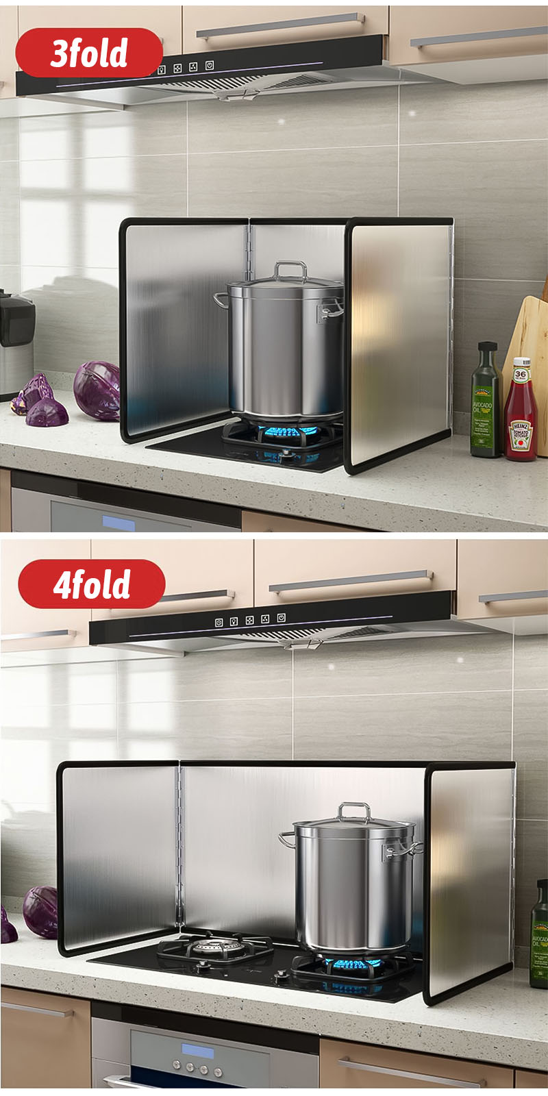 Kitchen 304 oil baffle cover gas stove stainless steel Baffle for ...