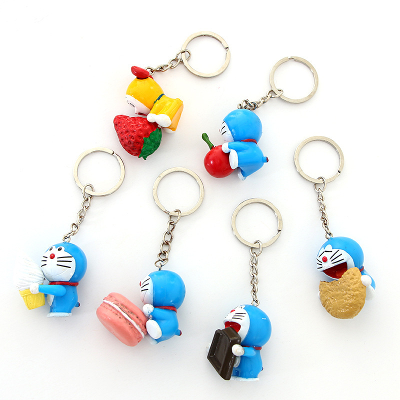 6Pcs/Set 3-5cm Anime Doraemon Figure Dorami Chocolate Ice Cream Macaron ...