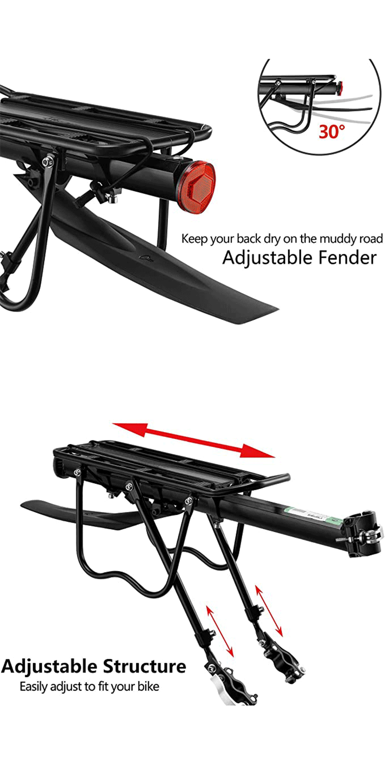 【SG Delivery】ROCKBROS Bike Rack Quick Release Bicycle Cargo Rack Rear ...