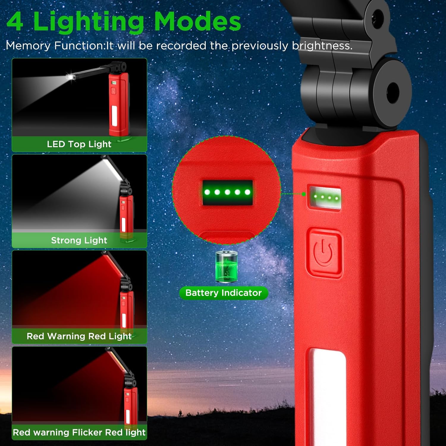 Torchlight Ultra Bright, Rechargeable COB Working Lamp 1100 Lumens ...