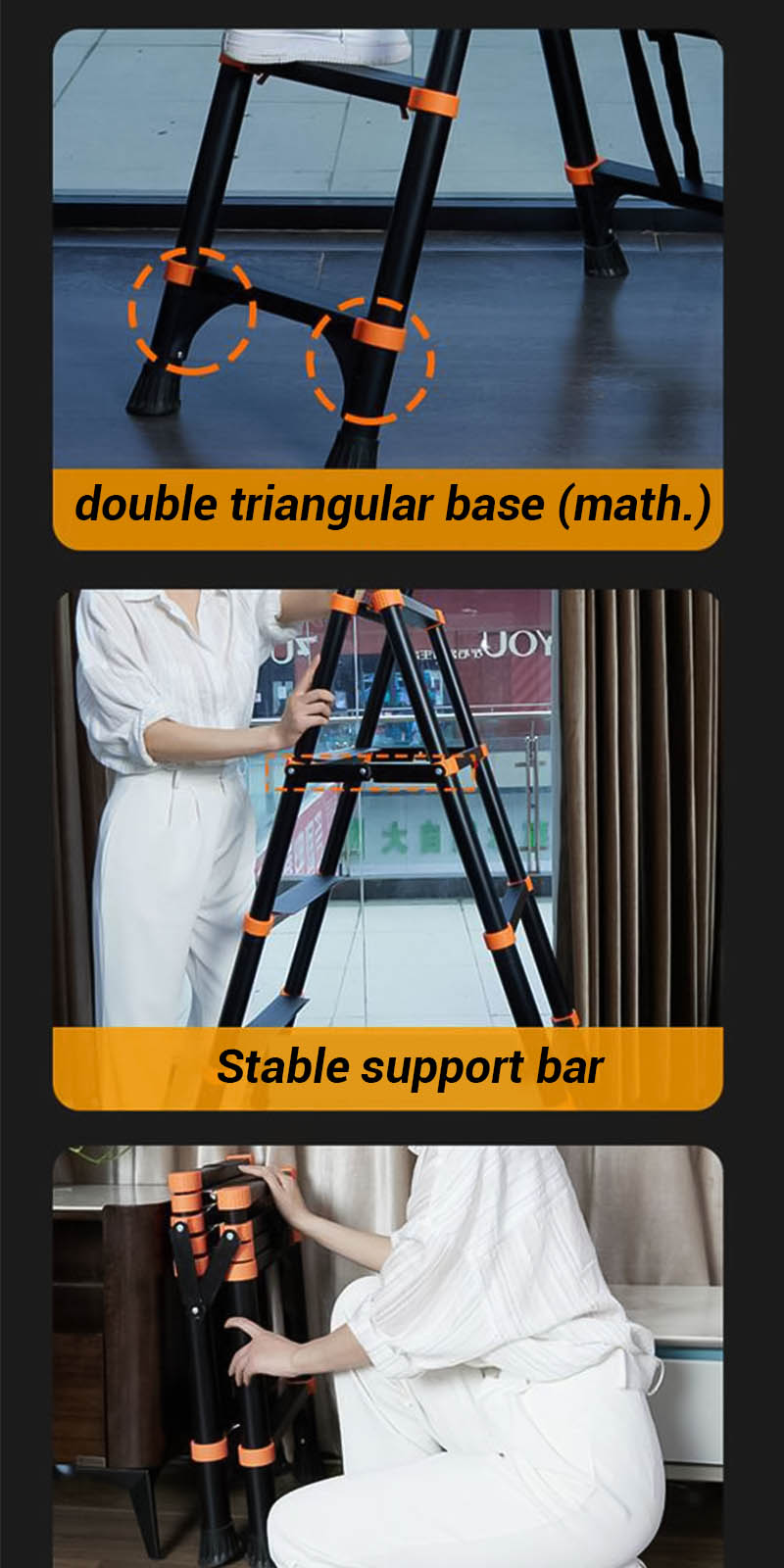 Aluminum alloy telescopic ladder folding ladder home indoor telescopic ...
