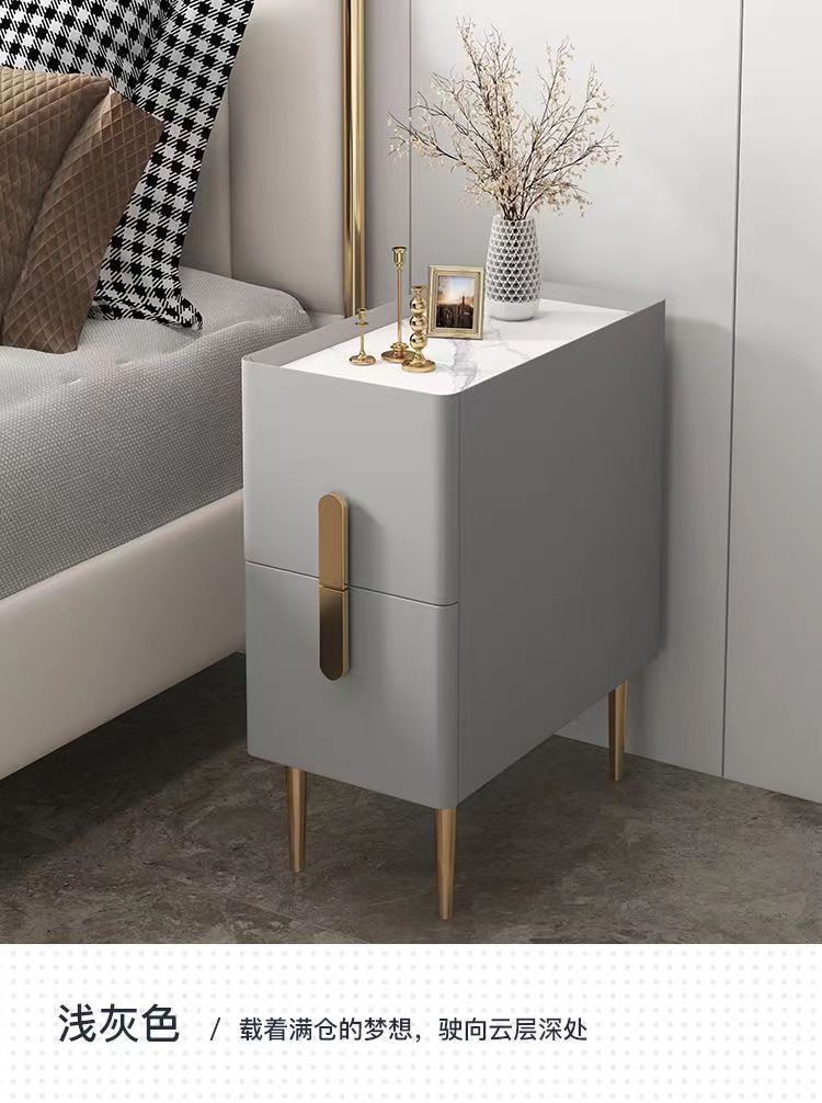 Bedside Table With Drawer Narrow Bedside Table Slate Rock Leather ...