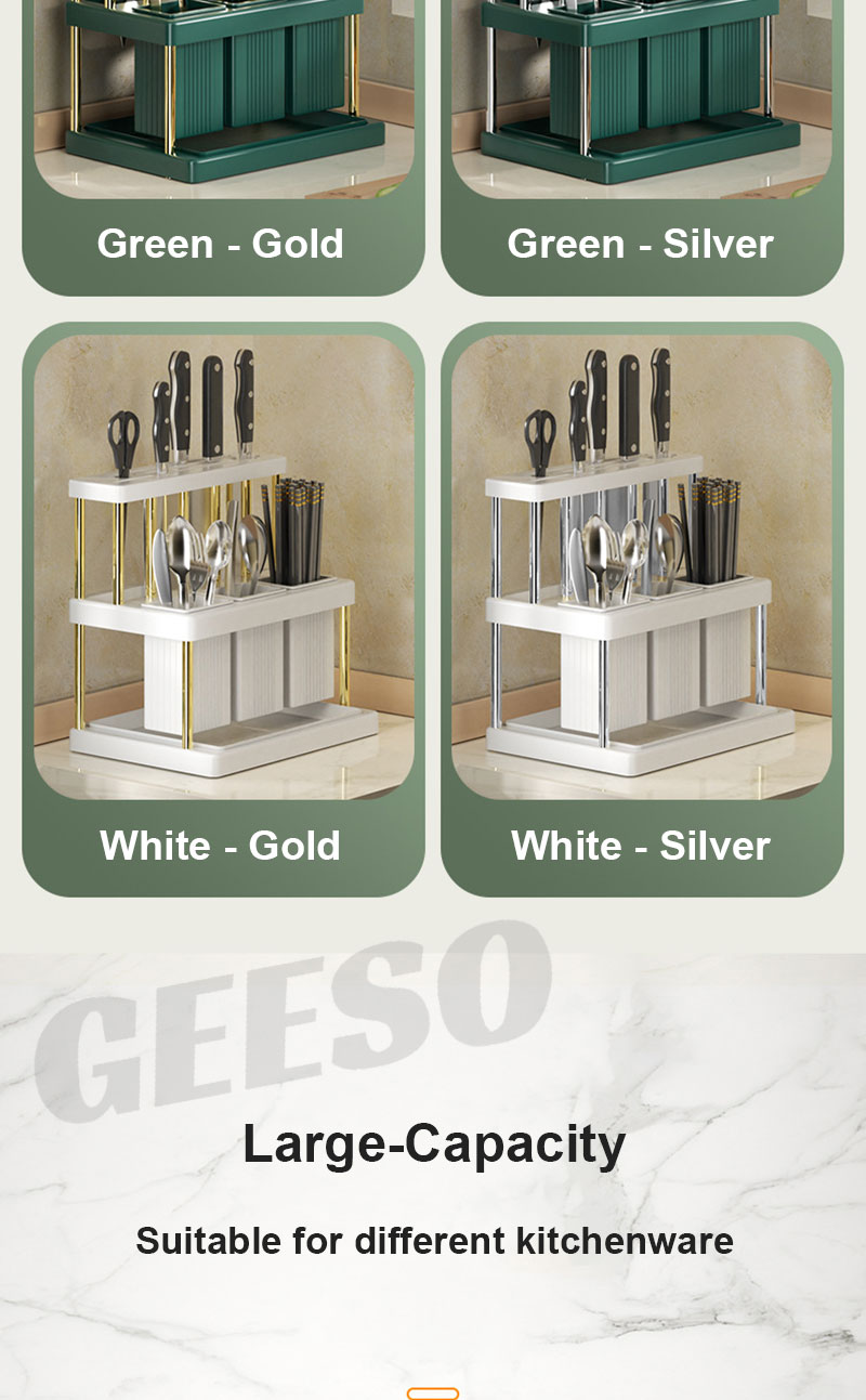 GEESO Kitchen Rack Cutlery Chopstick Drainer Holder Rak Pisau Rak Dapur ...
