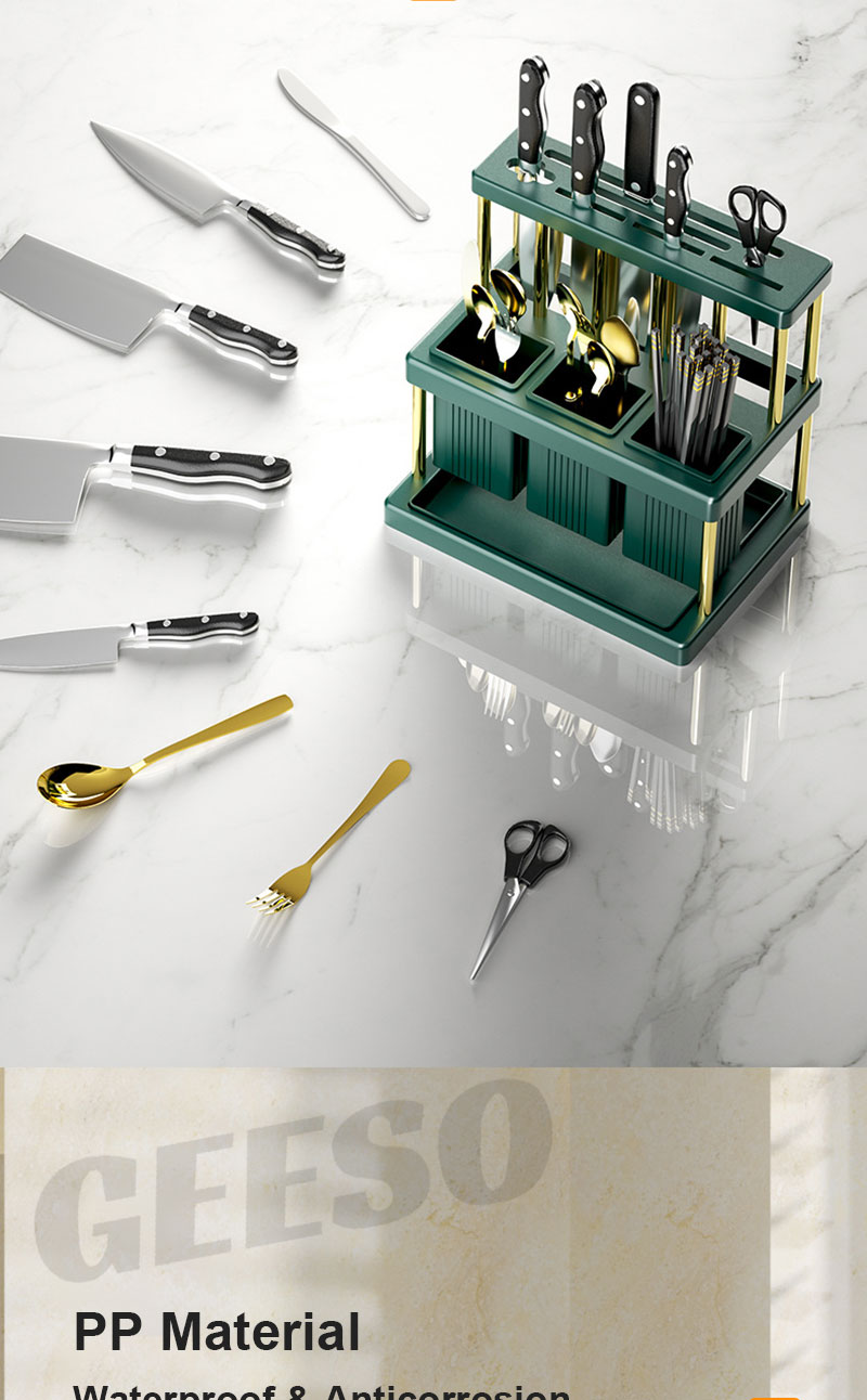 GEESO Kitchen Rack Cutlery Chopstick Drainer Holder Rak Pisau Rak Dapur ...