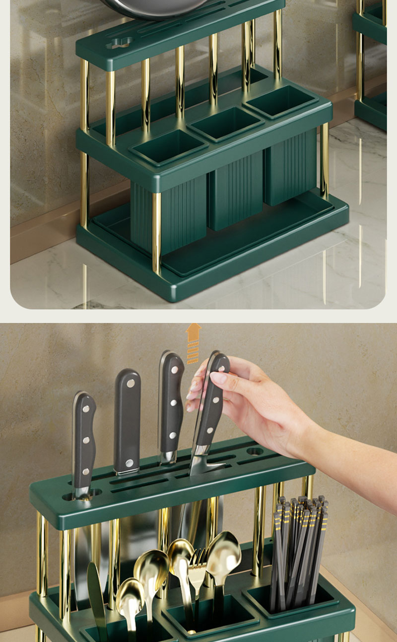 GEESO Kitchen Rack Cutlery Chopstick Drainer Holder Rak Pisau Rak Dapur ...