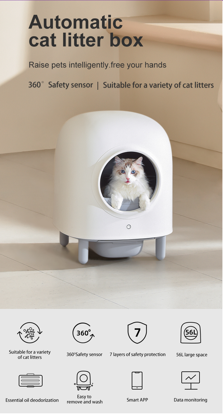 【SG Stock】Automatic Smart Cat Litter Box Automatic Self Cleaning App ...