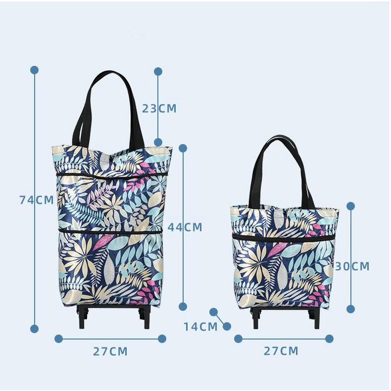 Folding Shopping Pull Cart Trolley Bag With Wheels Foldable Shopping ...